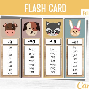 Animal Flash Cards Posters Phonics Flash Cards Teaching - Etsy