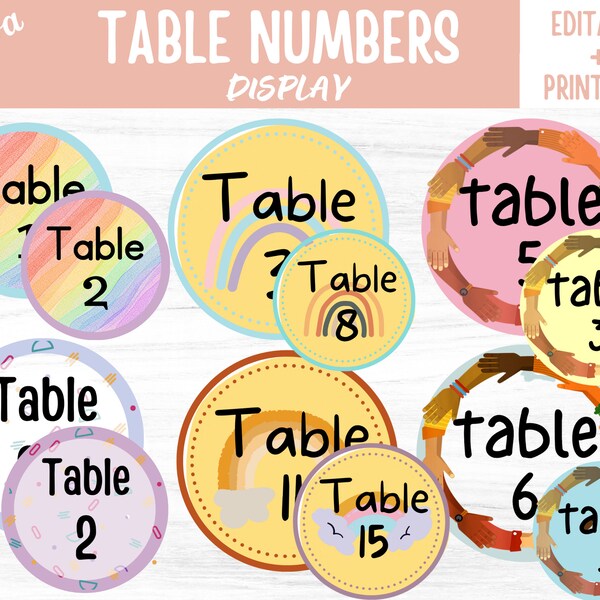 Circle Table Numbers - Etsy