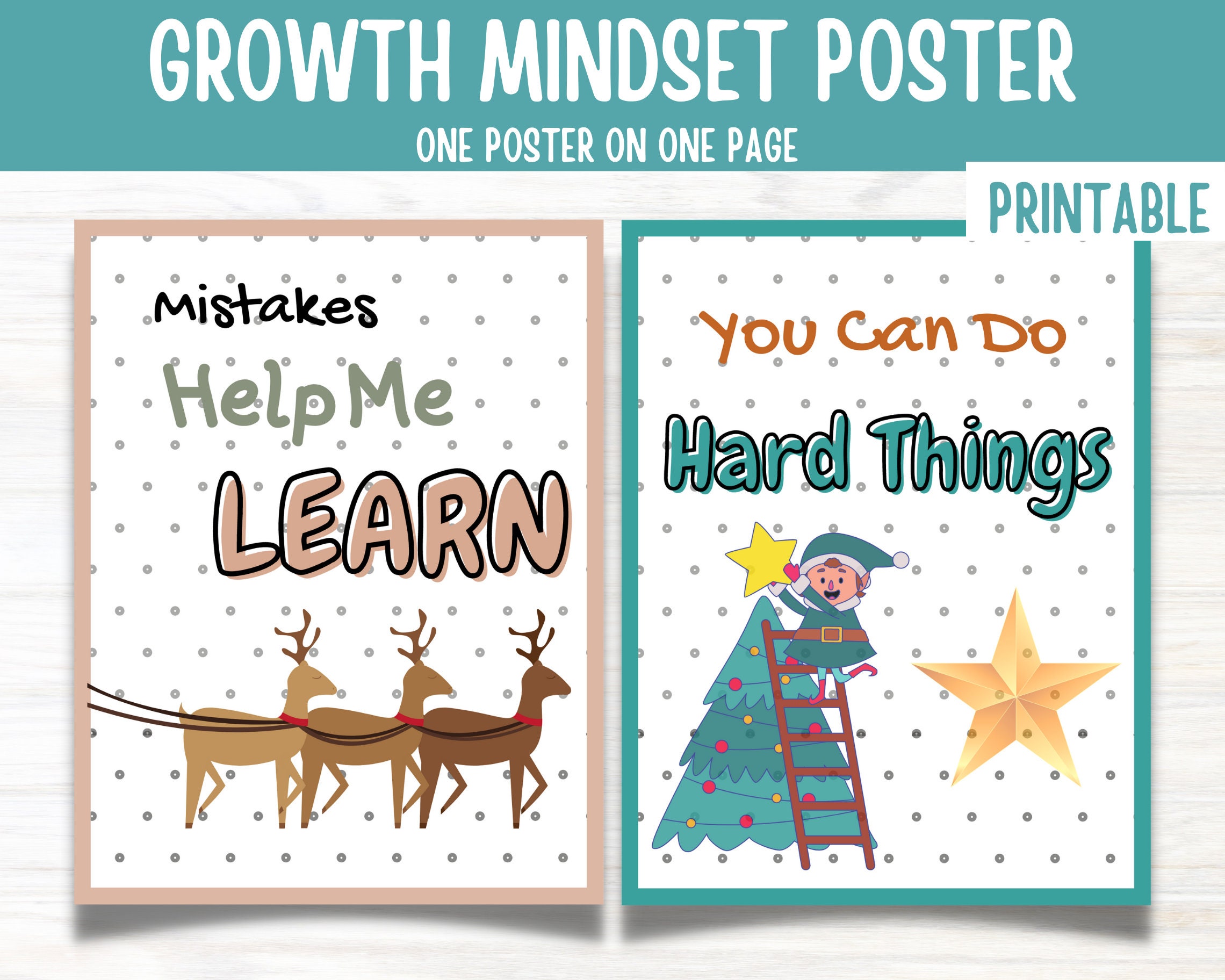Boho Vibes Growth Mindset Posters Printable Teaching | Etsy