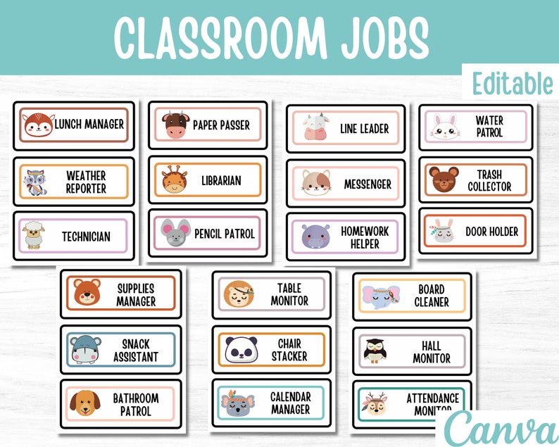 Boho Rainbow Classroom Jobs Display Teacher Printables - Etsy