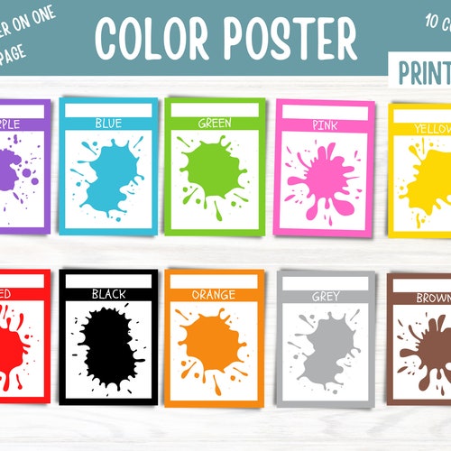 Classroom Color Posters Teaching Resources Printable Color - Etsy