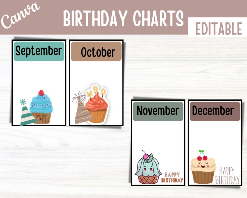 Boho Vibes Birthday Chart Posters Teaching Resources Desert - Etsy