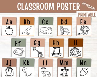 Classroom Alphabet Posters | Etsy