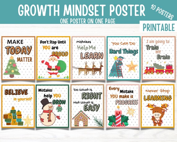 Boho Vibes Growth Mindset Posters Printable Teaching | Etsy