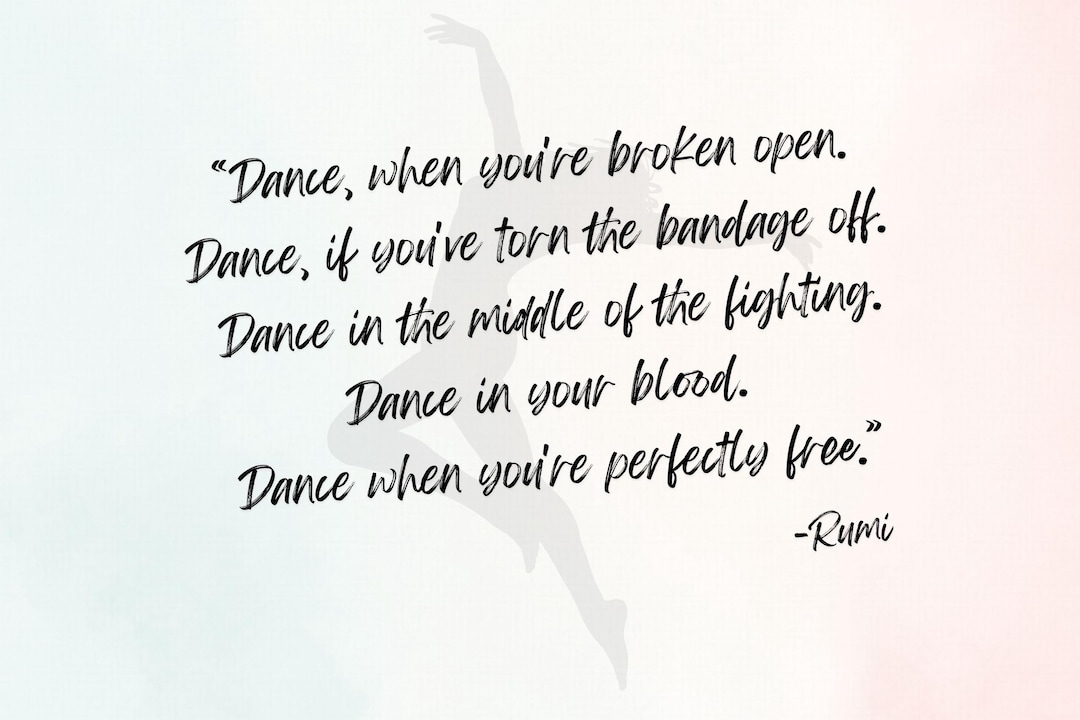 Rumi Dance Quote Wall Art, Subtle and Minimalistic Decor, Landscape ...