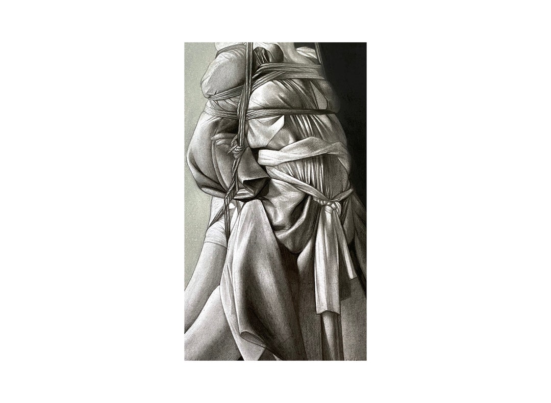 YOU Original Drawing, Shibari Art, BDSM, Rope Bondage Illustration ...