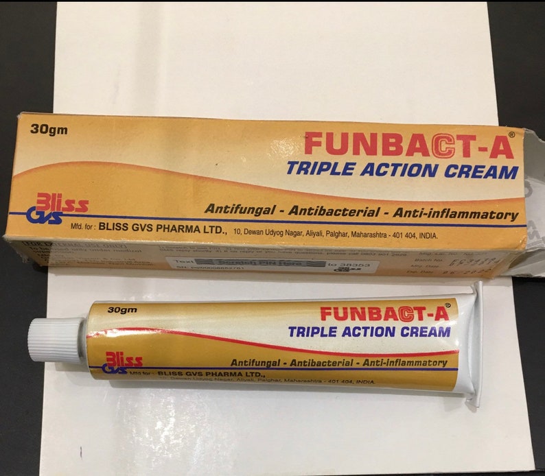3 x 100% Genuine Funbact-A Triple Action Cream. Anti-fungal | Etsy