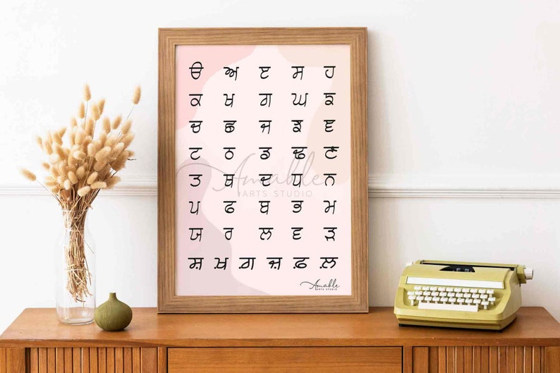 Punjabi Alphabets Art Printable Poster | Uda Aida | Punjabi Letters ...