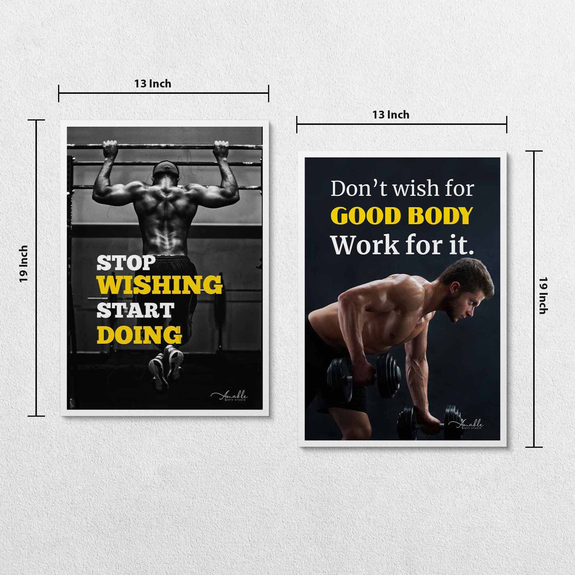 Set of 6 Bodybuilding Posters | Gym Motivation Wall Art Posters ...