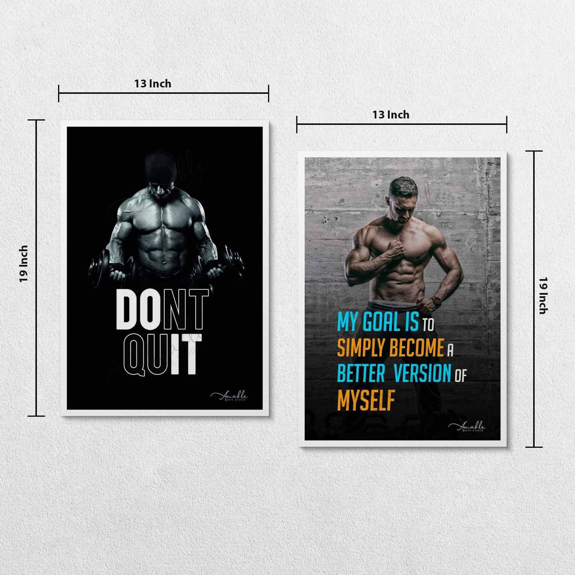 Set of 6 Bodybuilding Posters | Gym Motivation Wall Art Posters ...