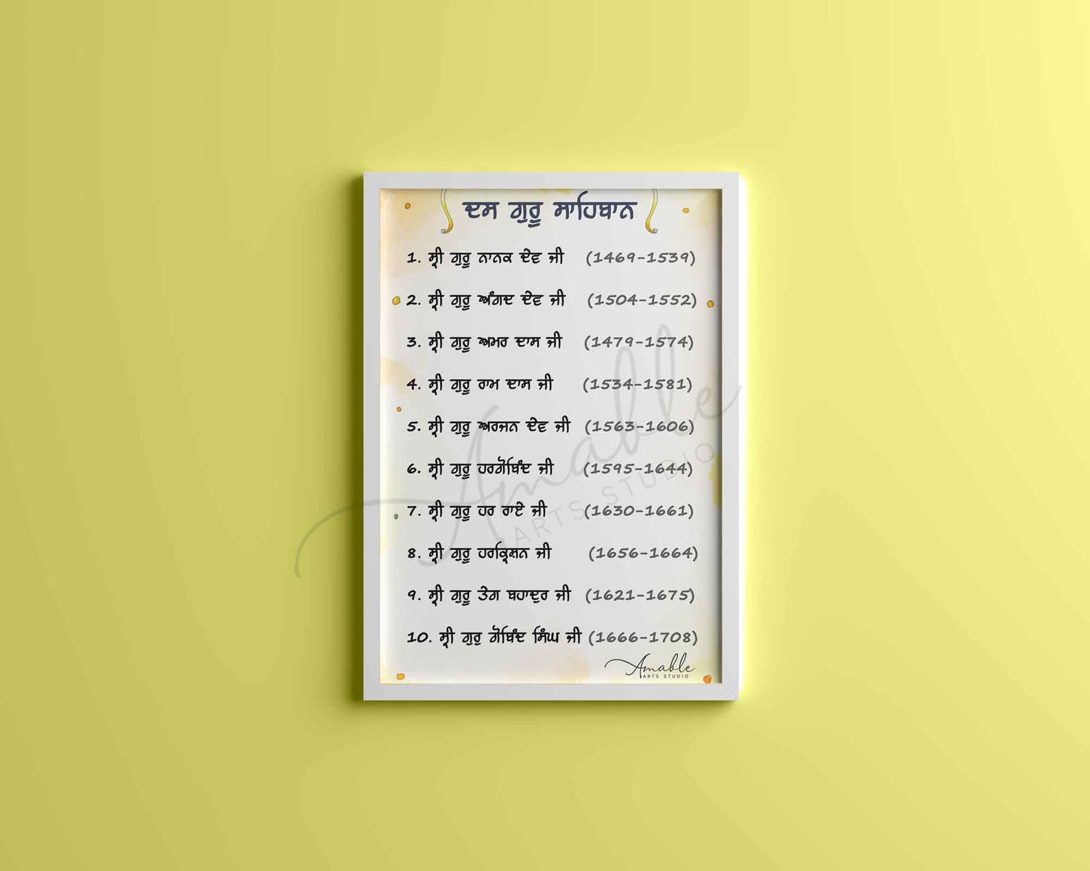 Buy Sikh Guru Names Poster: Punjabi Gurbani Wall Art (digital Download ...