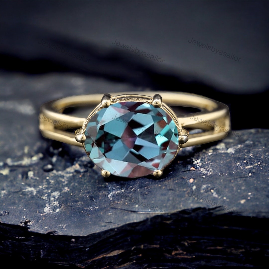 Solitaire Alexandrite Gemstone Ring Prong Set Unique Ring - Etsy