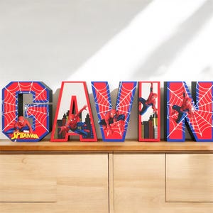 Spider Man 3D Paper Letters or Number Birthday Party Decorations ...