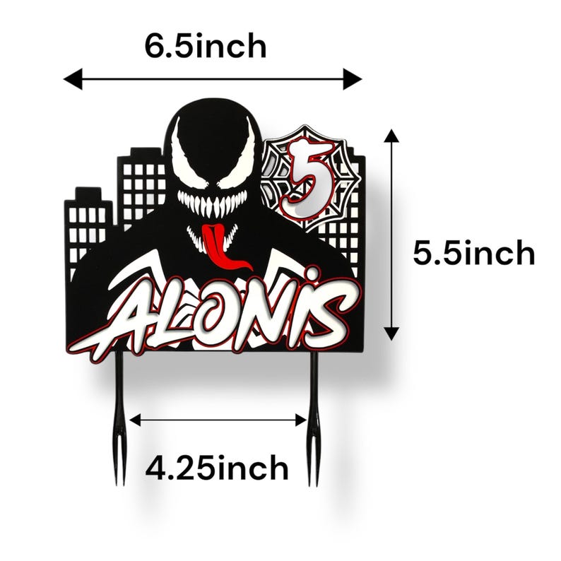 Personalized Venom Birthday Cake Topper: Superhero Party Decor - Etsy