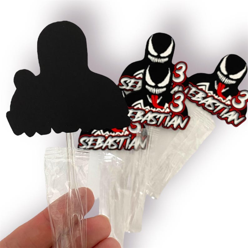 Personalized Venom Cupcake Toppers - Custom Name and Age - Venom Party ...