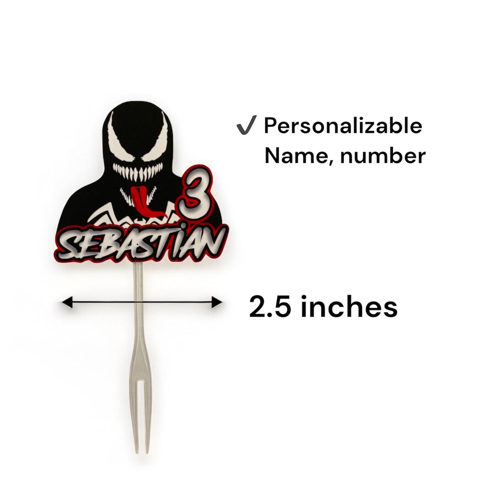 Personalized Venom Cupcake Toppers - Custom Name and Age - Venom Party ...