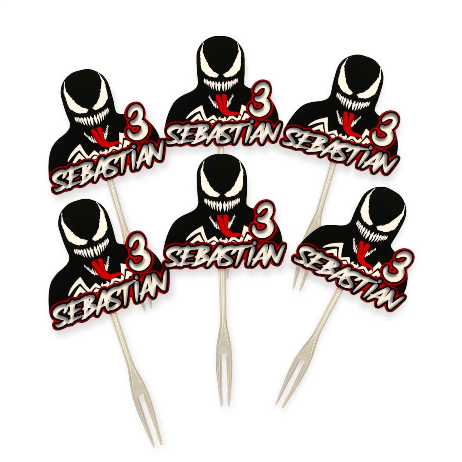 Personalized Venom Cupcake Toppers - Custom Name and Age - Venom Party ...