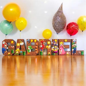 Super Mario 3D Paper Letter: Video Game Party Decor - Etsy