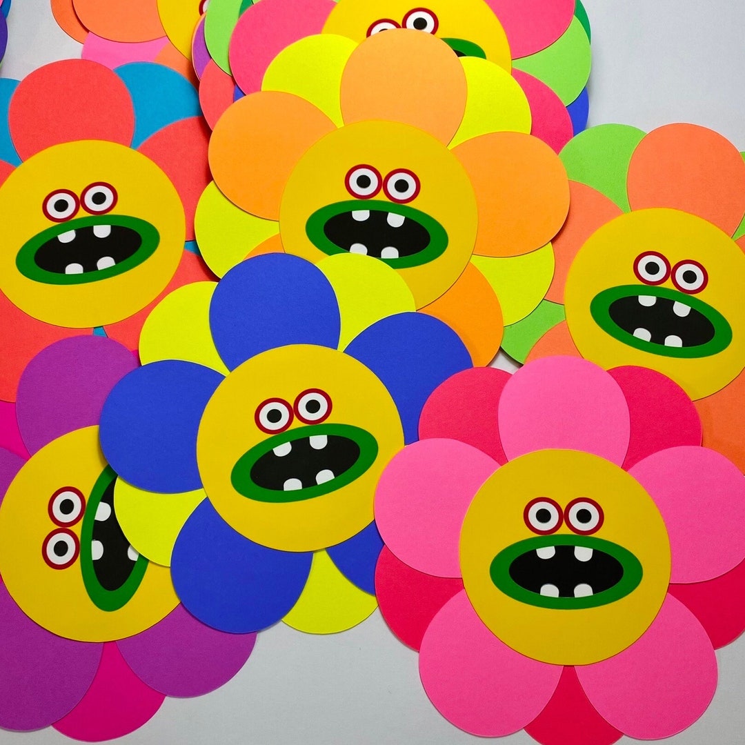 Trolls Paper Flowers . Trolls Party Decorations . Flower Cutouts - Etsy