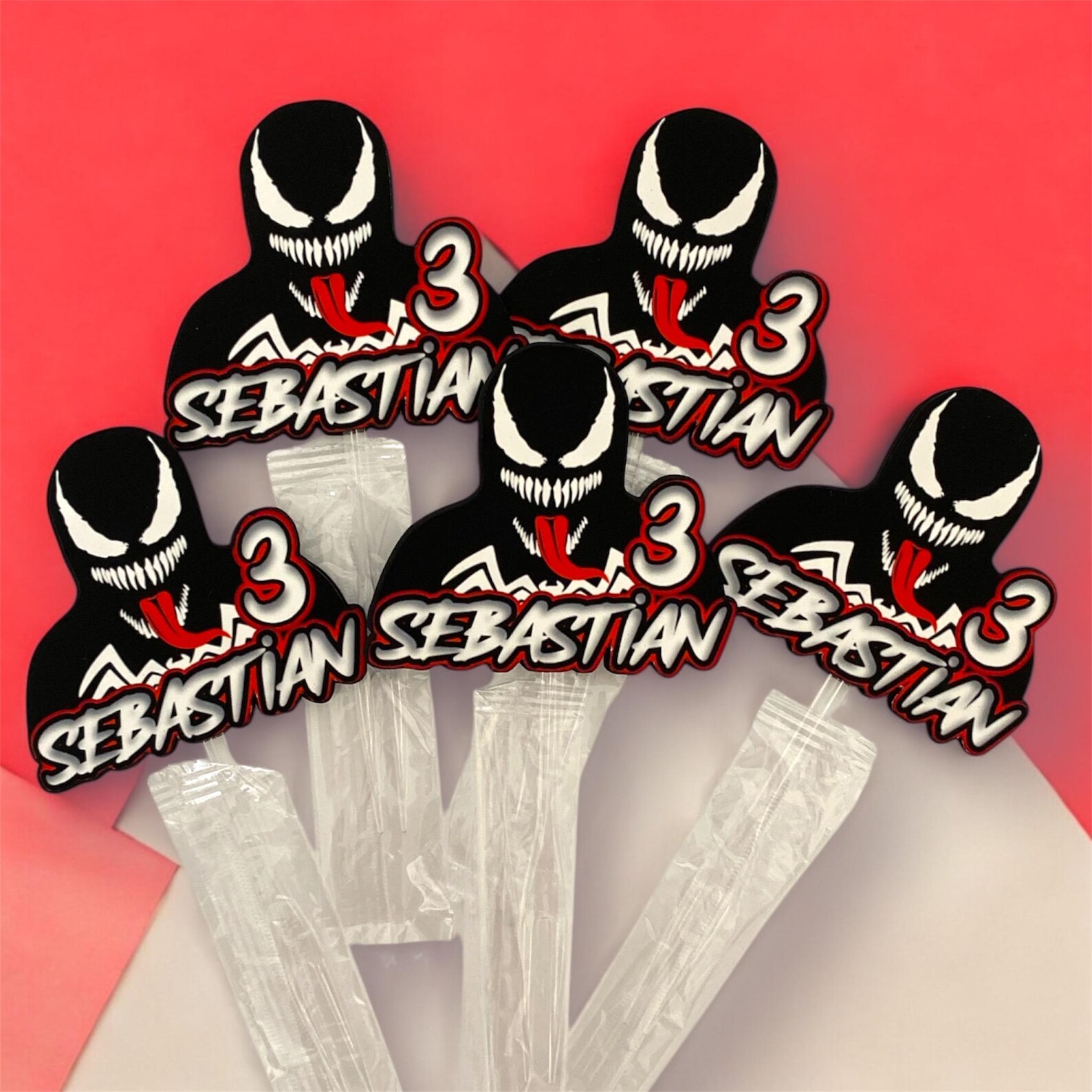 Personalized Venom Cupcake Toppers - Custom Name and Age - Venom Party ...