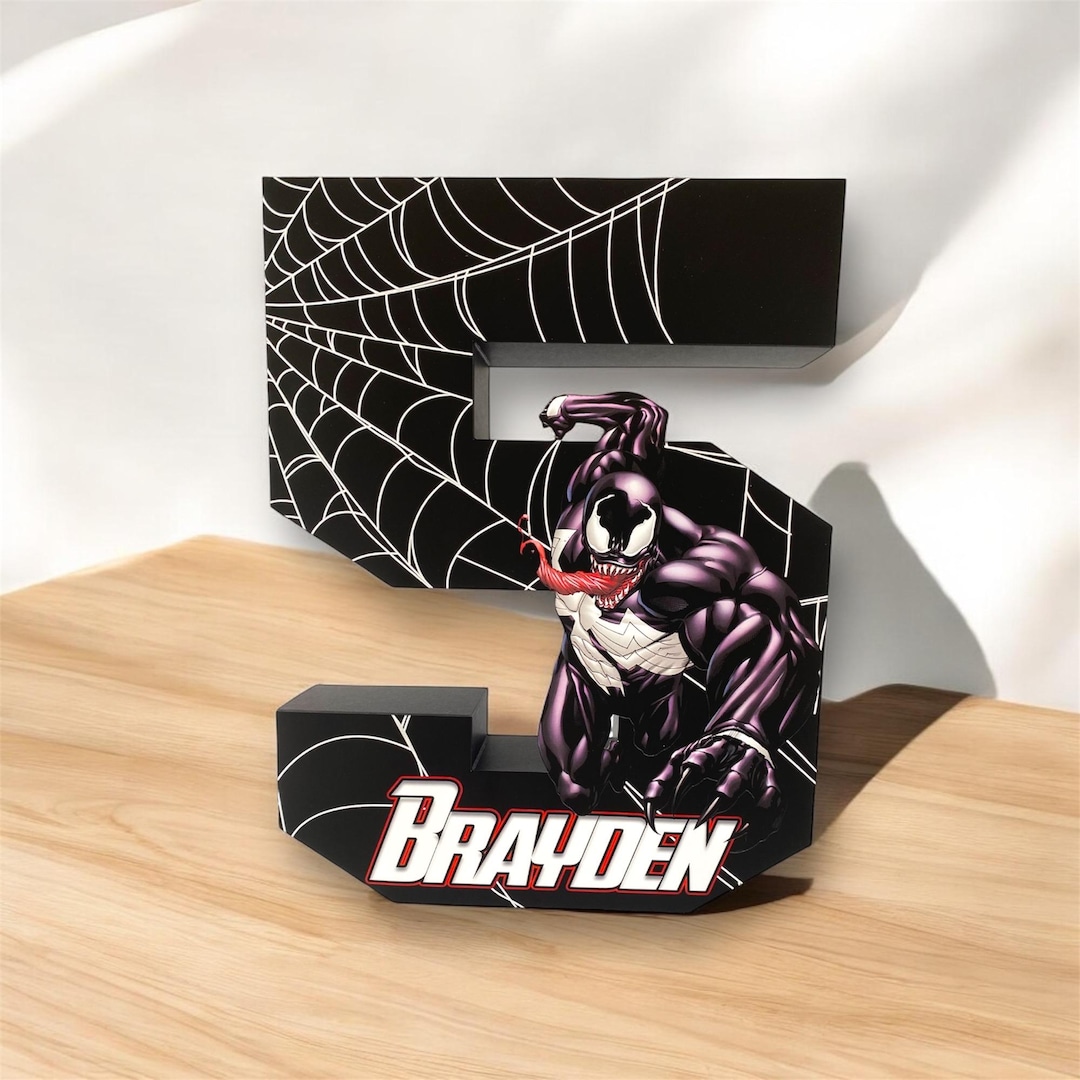 Personalized Venom Themed 3D Paper Letter or Number With Name ...