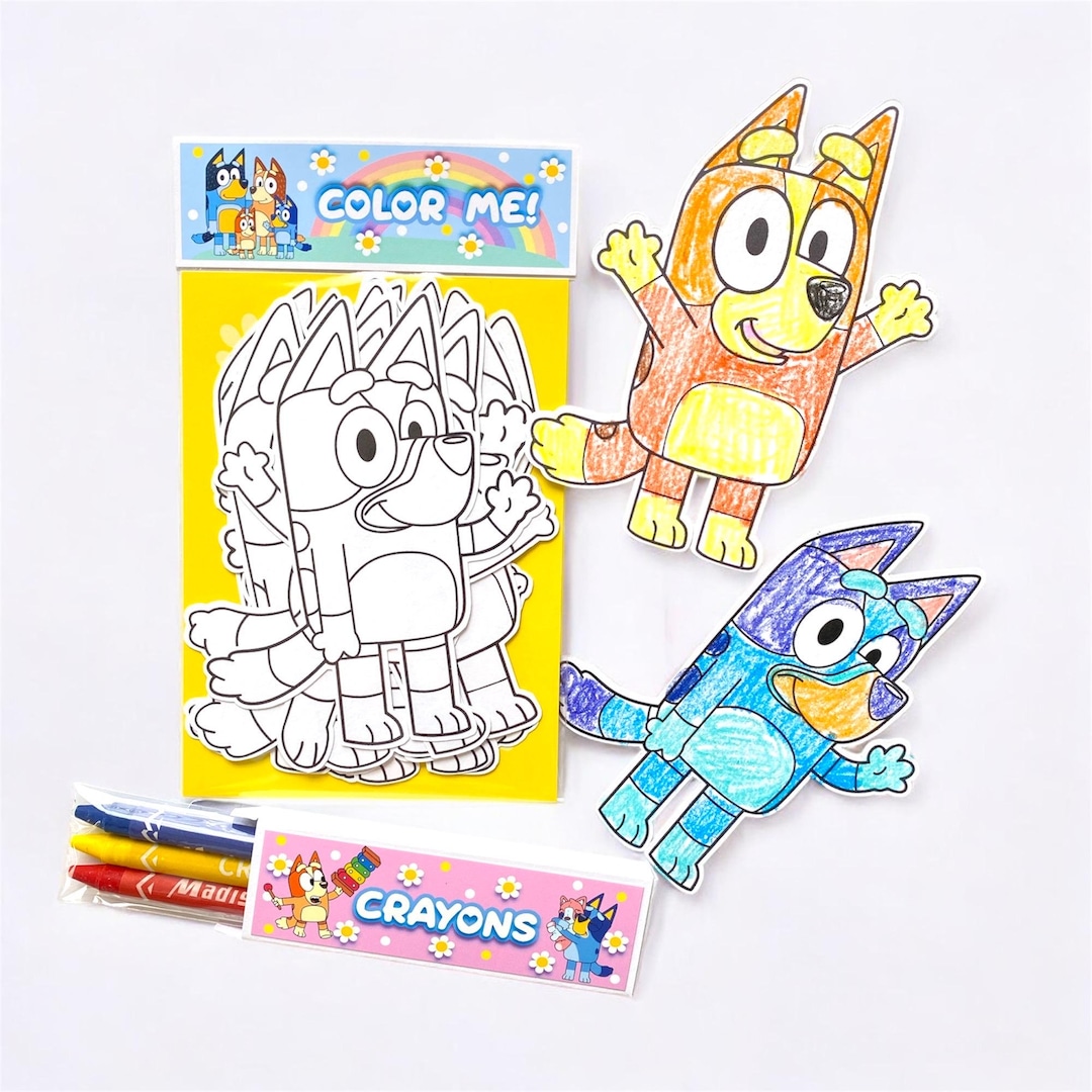 Bluey Coloring Pages Party Favor , Bluey Birthday Party Activity - Etsy