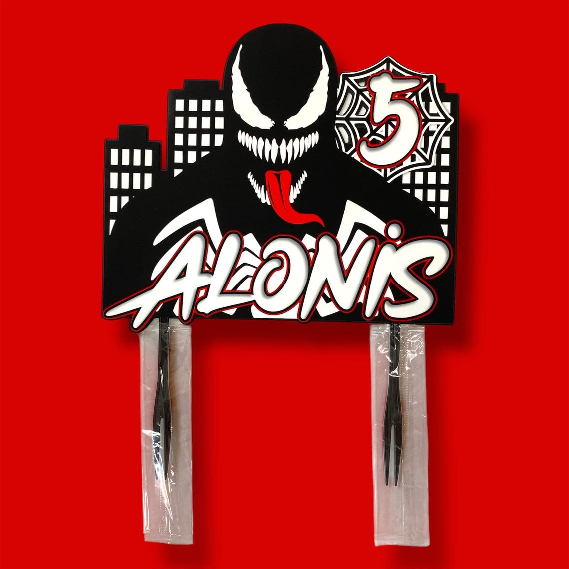 Personalized Venom Birthday Cake Topper: Superhero Party Decor - Etsy