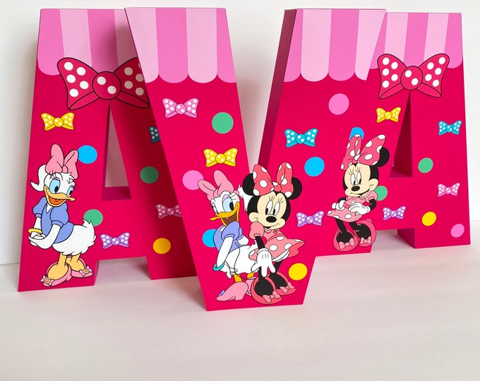 Minnie Mouse Letters 3D, Minnie Mouse Birthday Party Decorations ...