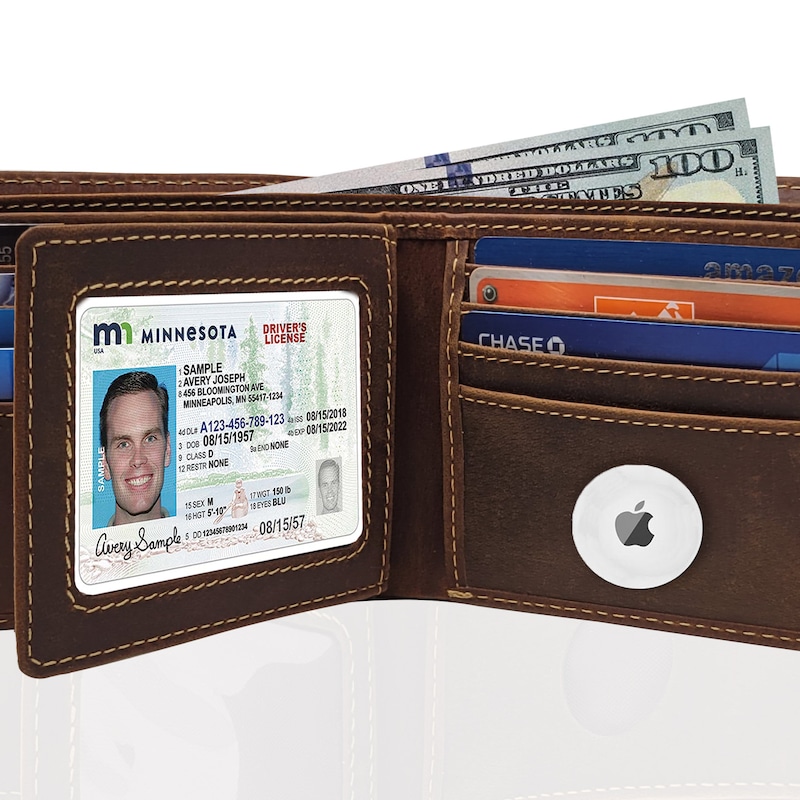 Wallet With Apple Tag Men - Etsy