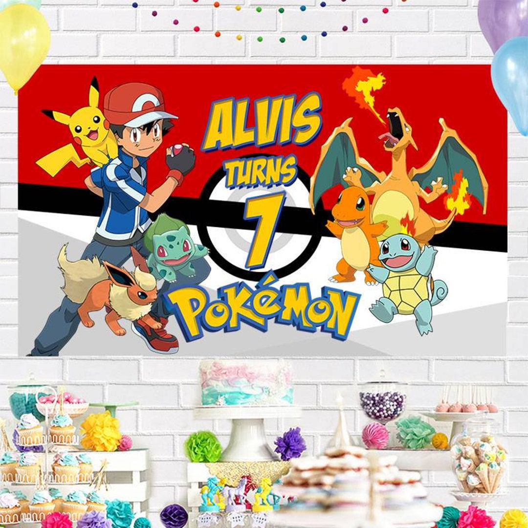 Personalised Pokemon Birthday Backdrop - Etsy Australia