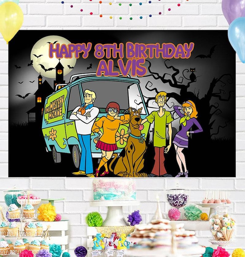 Personalised Scooby Doo Happy Birthday Backdrop - Etsy