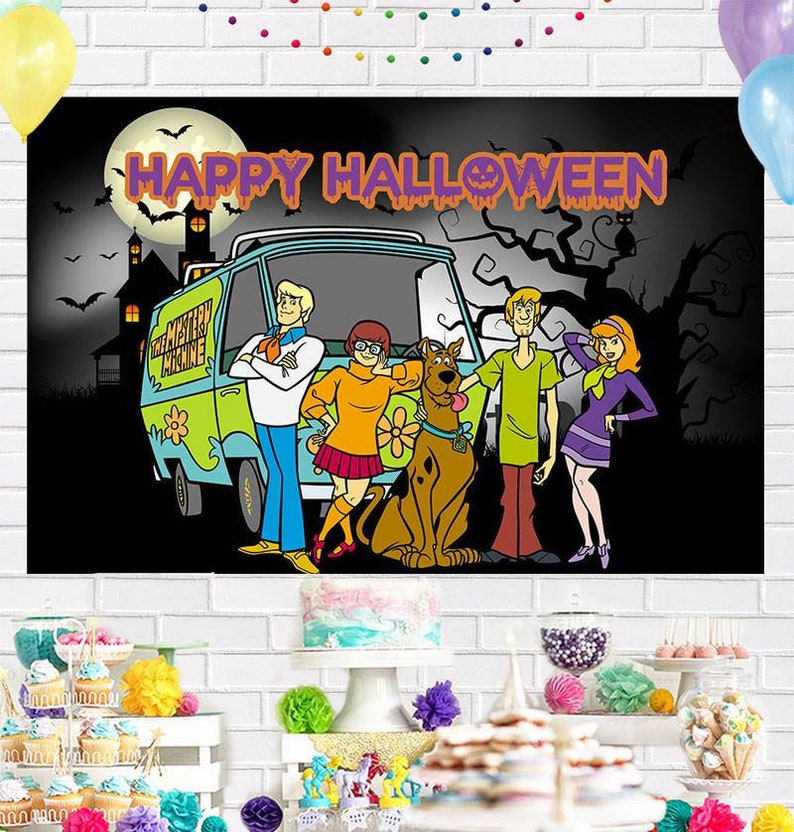 Personalised Scooby Doo Happy Halloween Backdrop - Etsy
