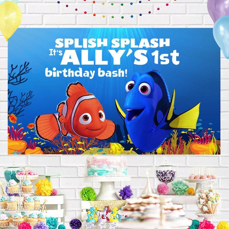 Personalised Nemo Fish Birthday Backdrop - Etsy