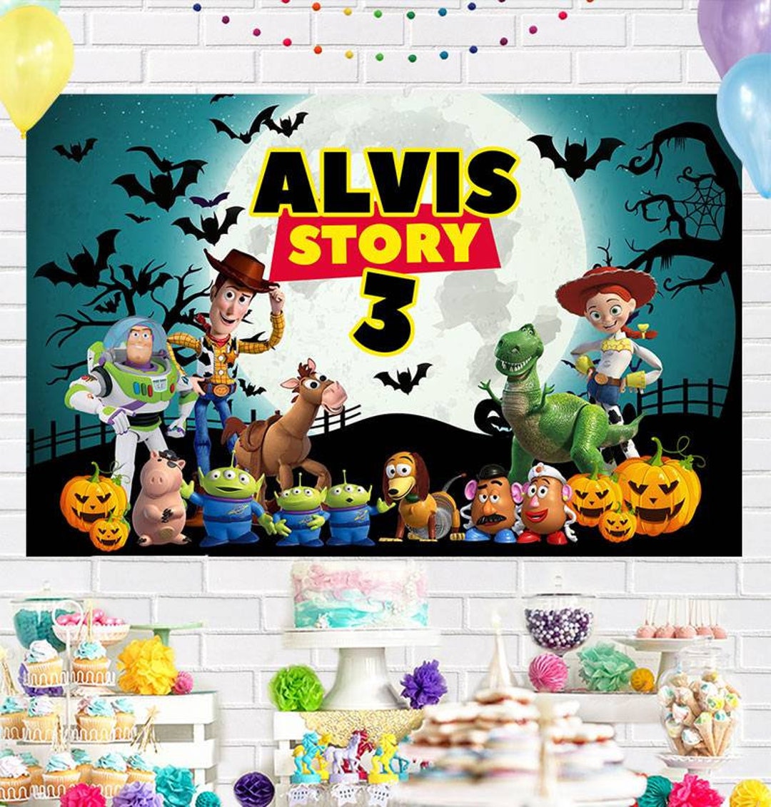Personalised Toy Story Halloween Theme Happy Birthday Banner Etsy 6902