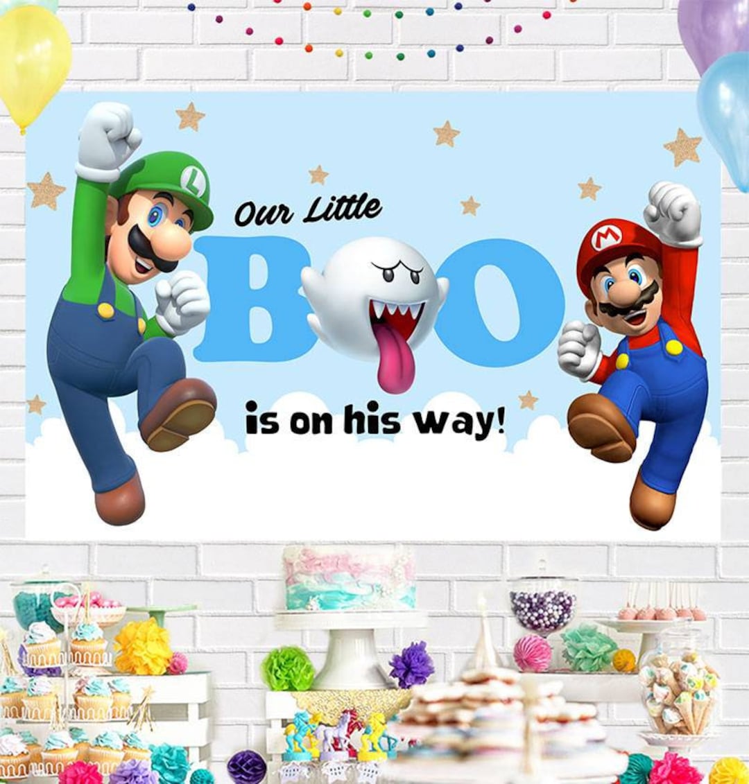 Custom Super Mario Bros Welcome Little Boo Baby Shower Backdrop - Etsy