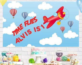 Time Flies Birthday Backdrop - Etsy