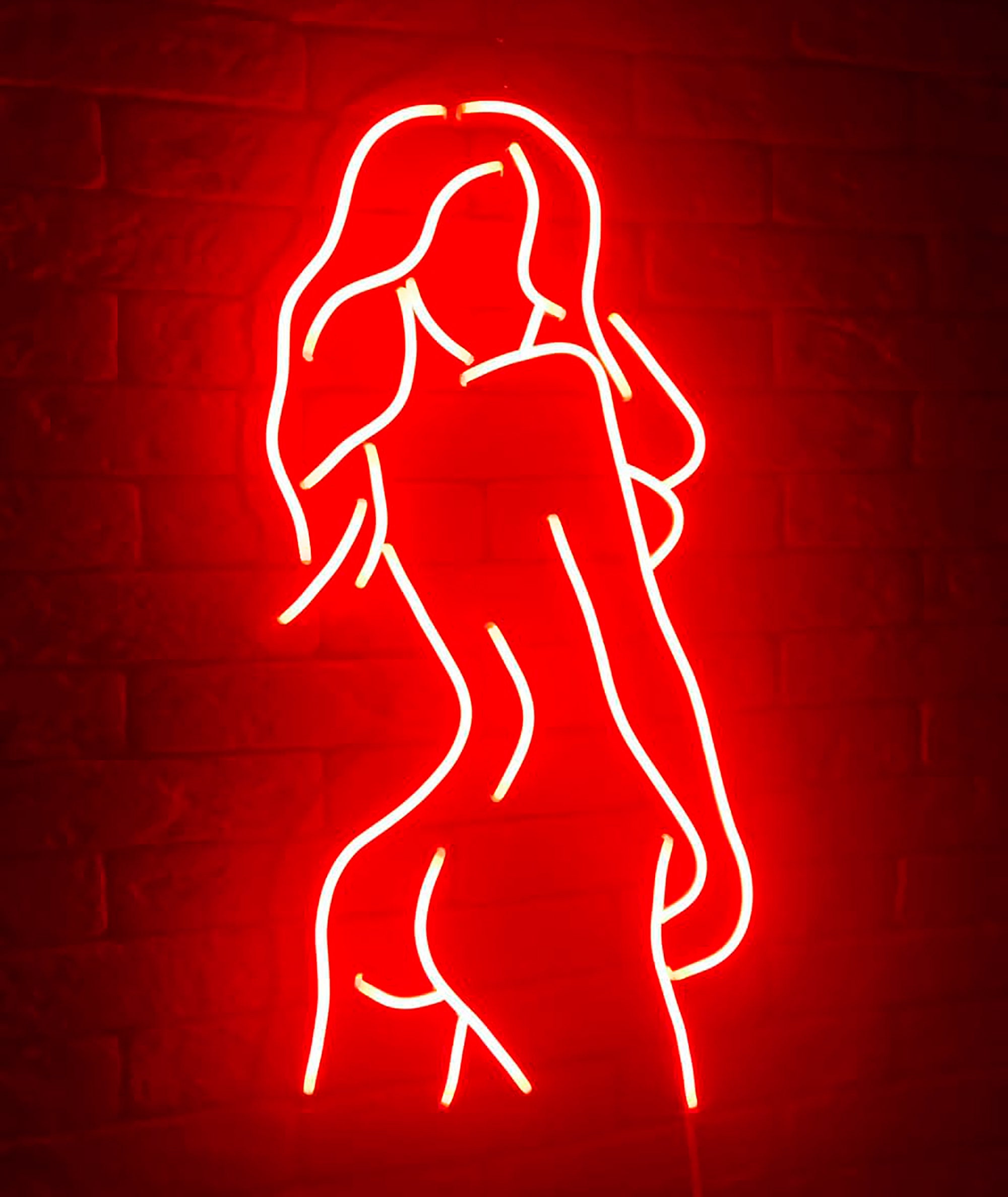 Girl Neon Sign Lady Neon Sign Red Neon Sign Neon Light Etsy
