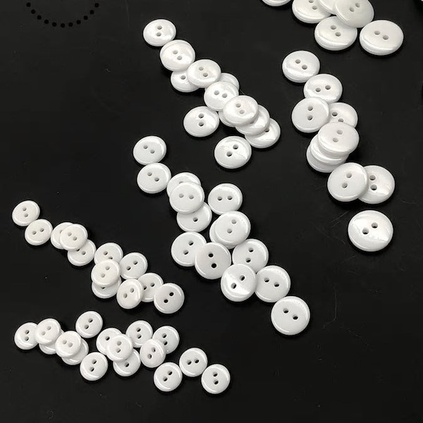 White Buttons - Etsy