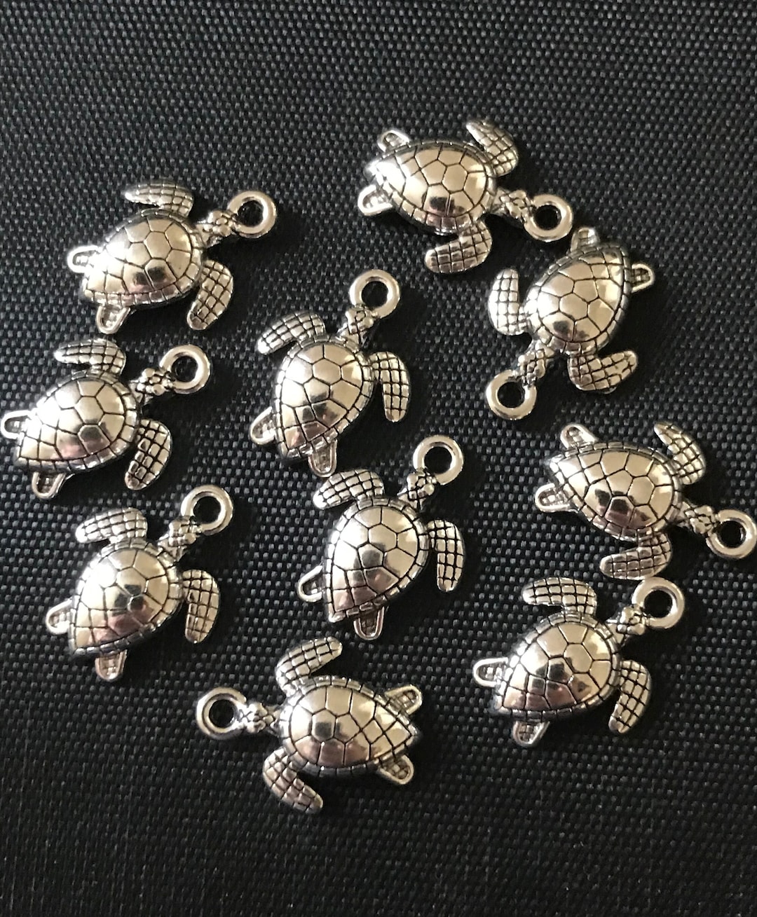 10 Cute Sea Turtle Charms, Antique Silver, 16mm X 13mm - Etsy UK