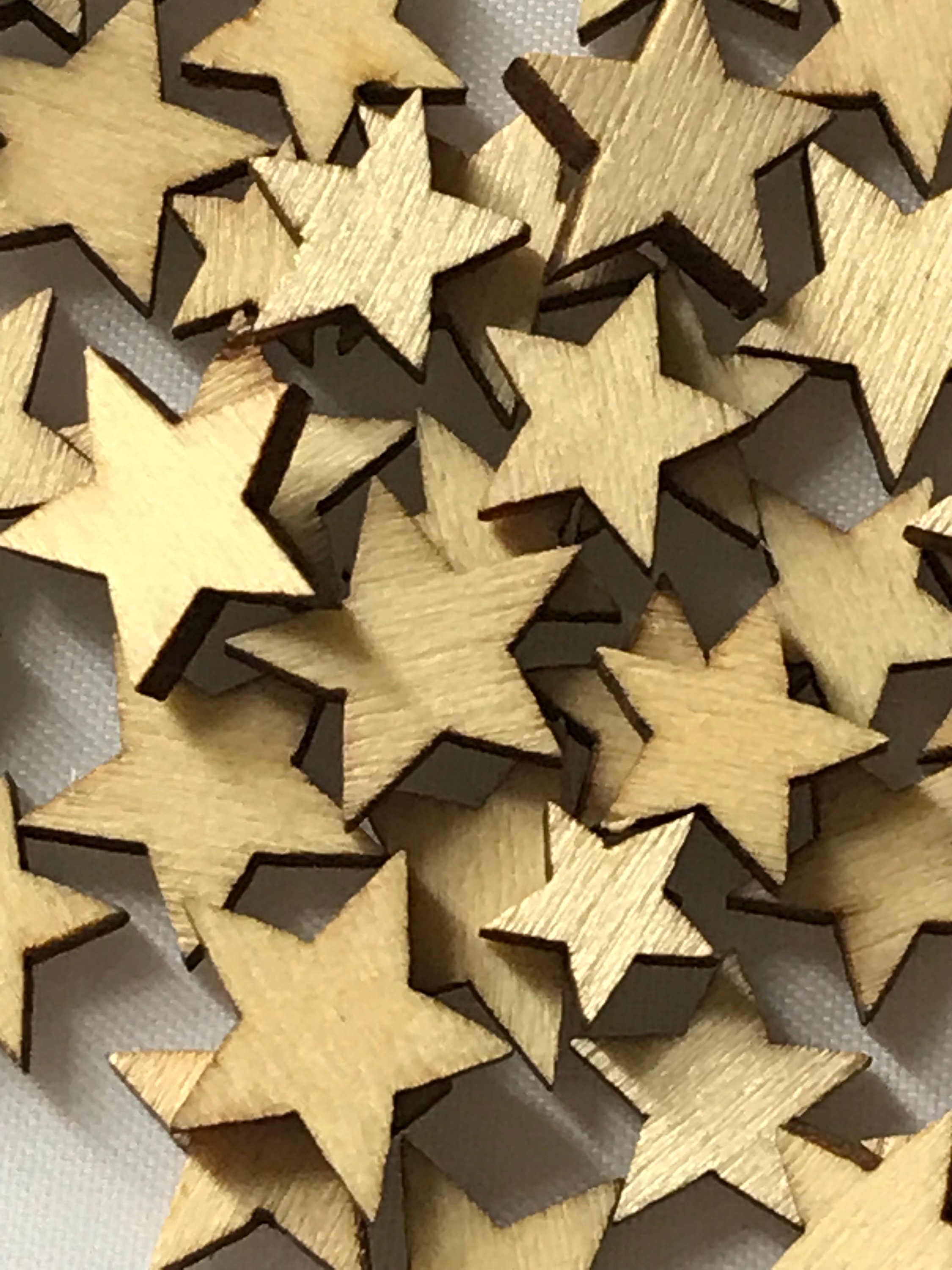 100 Tiny Wooden Stars Blanched Almond Mixed Sizes - Etsy UK