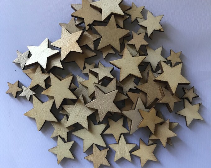 100 Miniature Wooden Stars Mixed Sizes - Etsy
