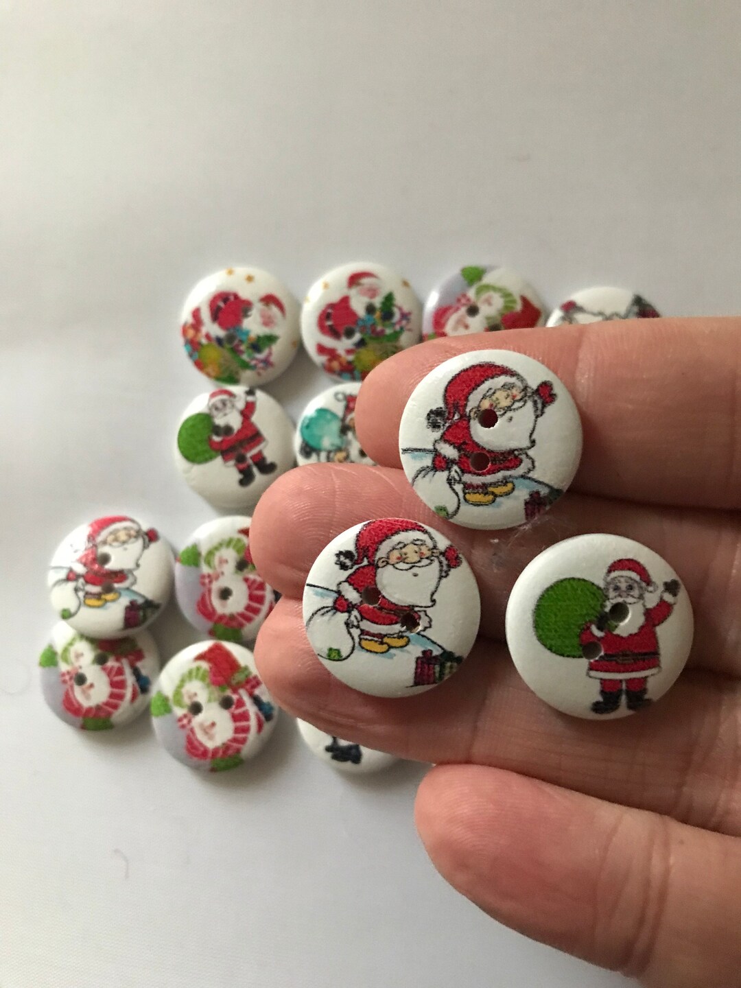 25 Assorted Wooden Santa Claus Buttons 20mm X 5mm - Etsy