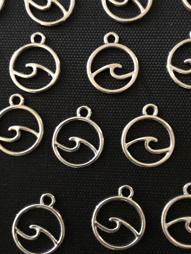 20 Ocean Wave Charms 12mm X 12mm - Etsy UK