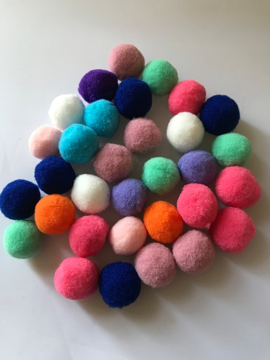 30 Nice Quality Mixed Colour Polyester Pom Poms 24mm - Etsy UK