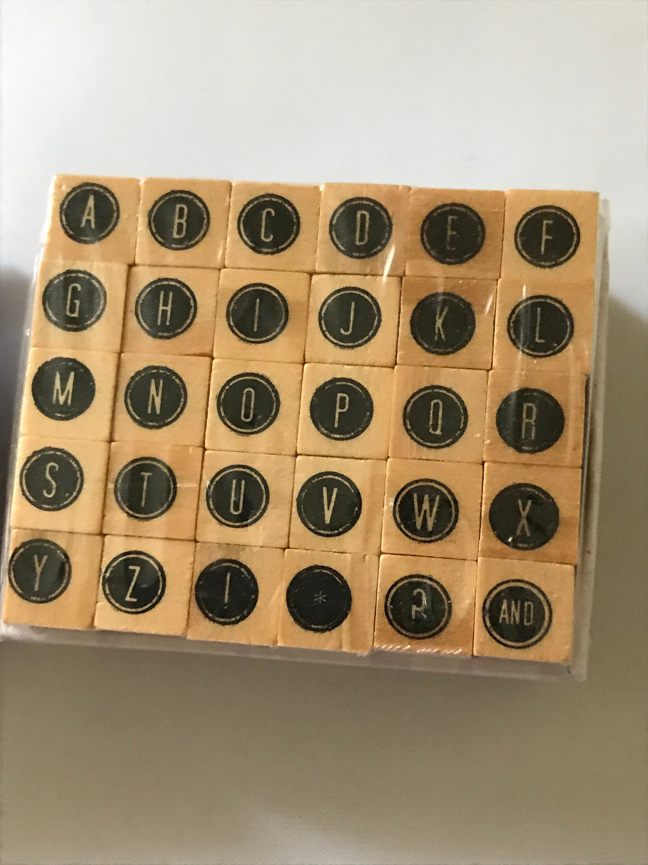 2 X Miniature Alphabet Stamps Set Typewriter Design - Etsy