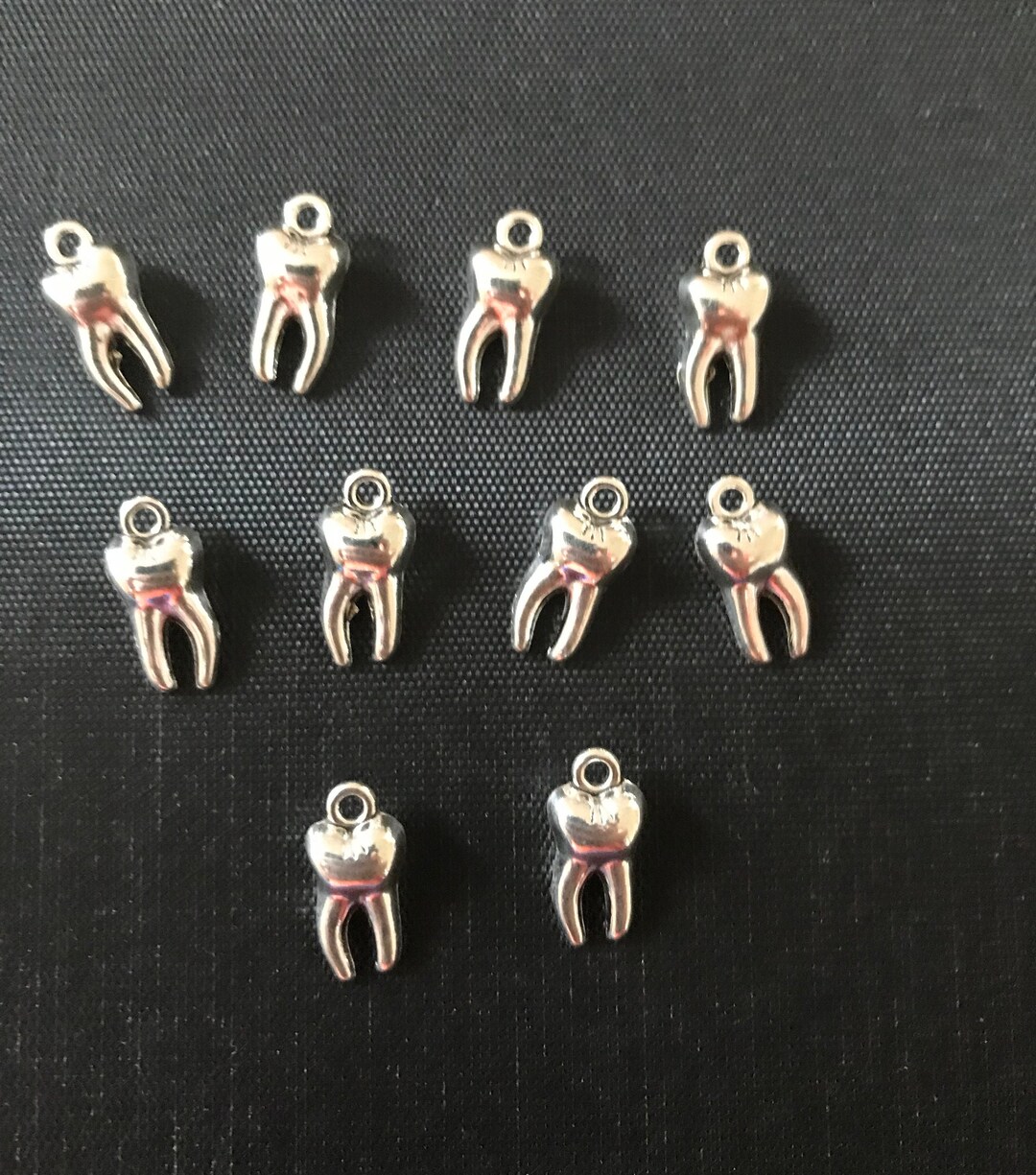 10 Silver Coloured Molar Teeth Charms 16mm X 8mm X 5mm - Etsy