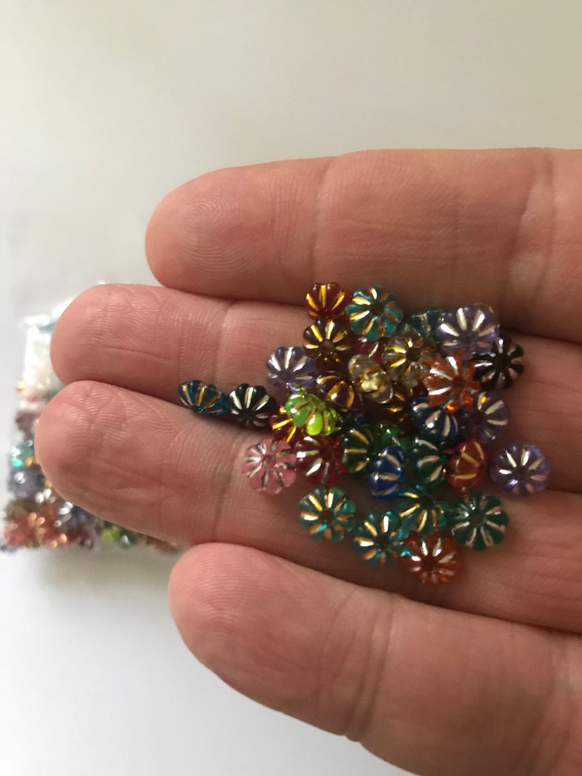 100 Mixed Colour Tiny Flower Shaped Beads 6mm - Etsy