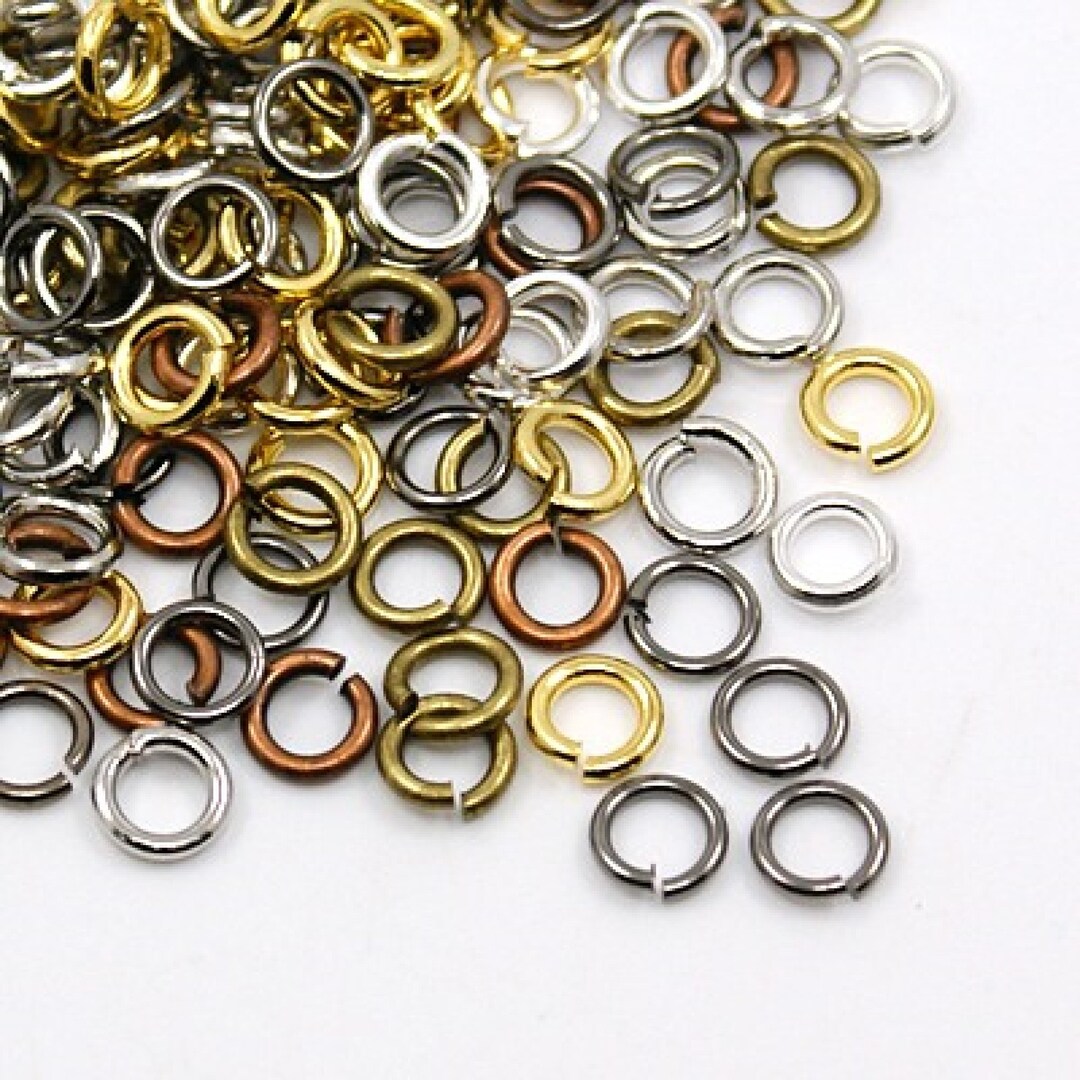 200 Mixed Colour Open Jump Rings Iron Jump Rings, 21 Gauge, 7mm X0.7mm ...