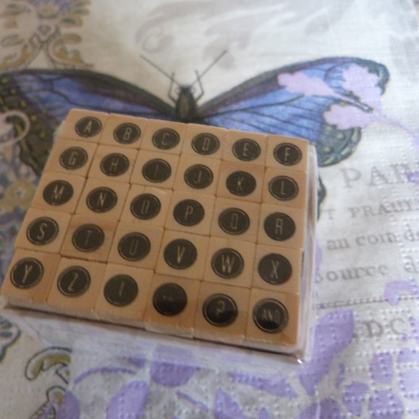Typewriter Alphabet Stamps - Etsy
