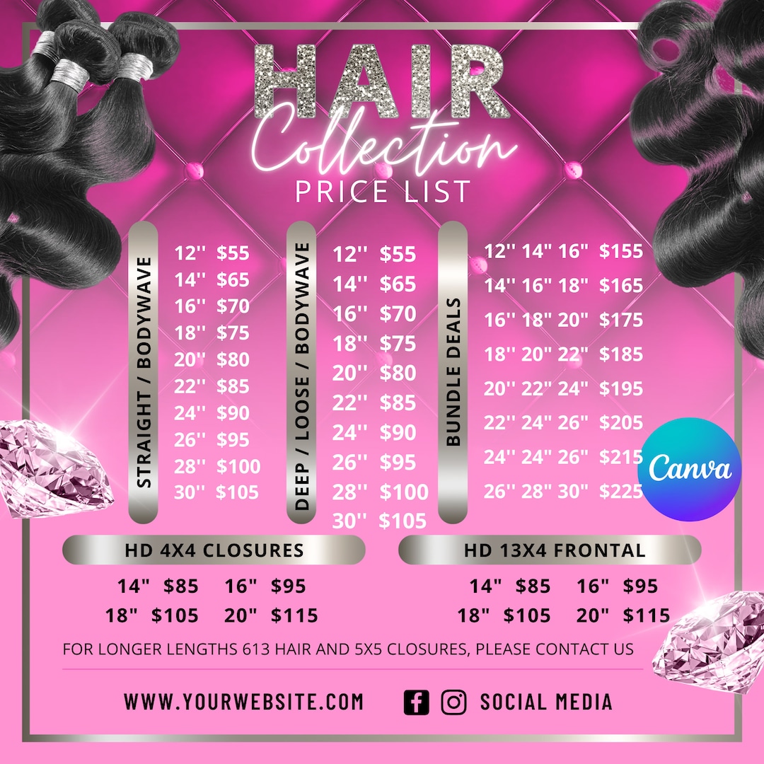 DIY Hair Bundle Price List - Etsy